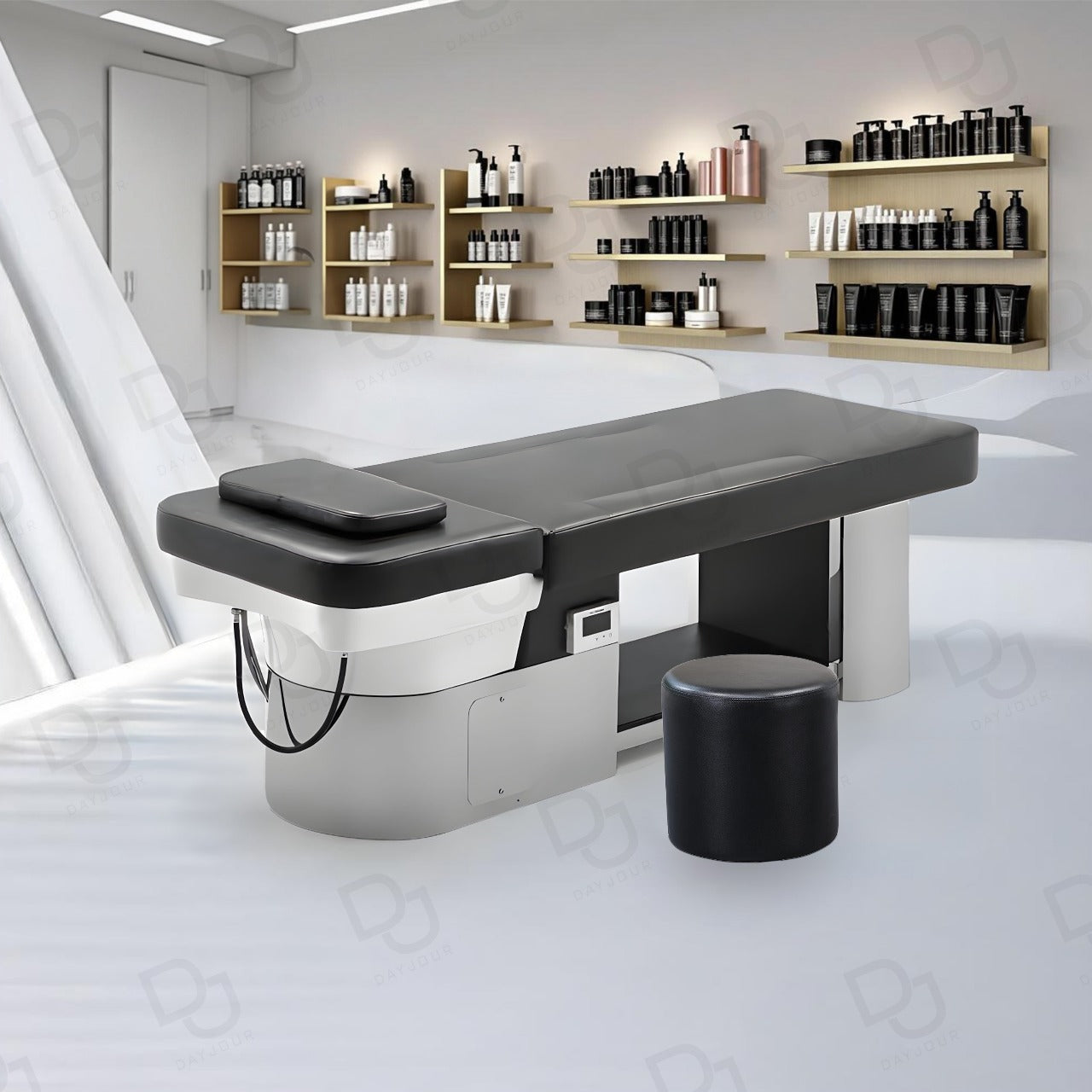 Black Silver Premium Electric Hair Washing Shampoo Chair Japanese Mass ...