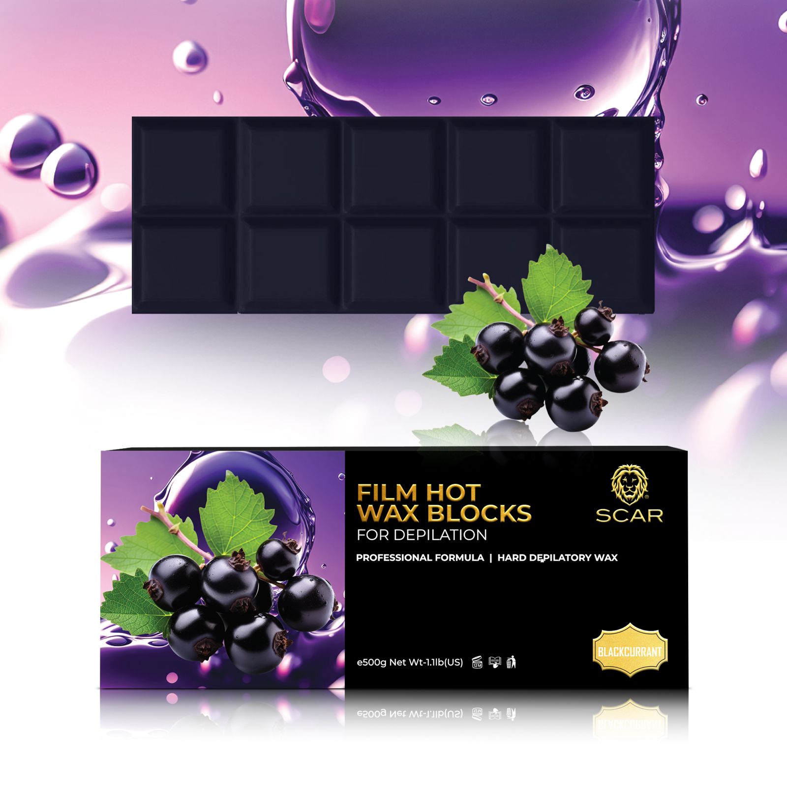Scar Film Hot Wax Blocks Blackcurrant 500g – Dayjour
