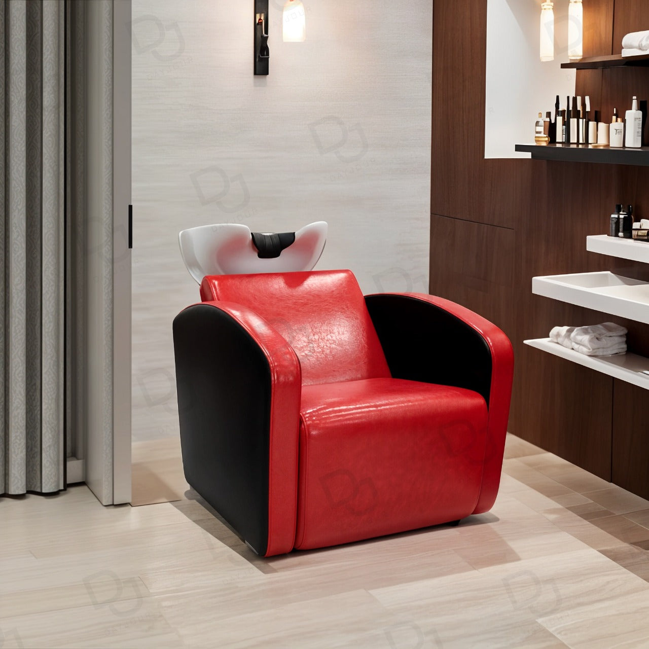 Salon Spa Professional Hair Washing Shampoo Chair Red Black – Dayjour