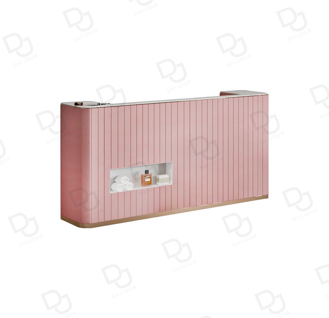 Modern Reception Salon Counter Desk Pink – Dayjour