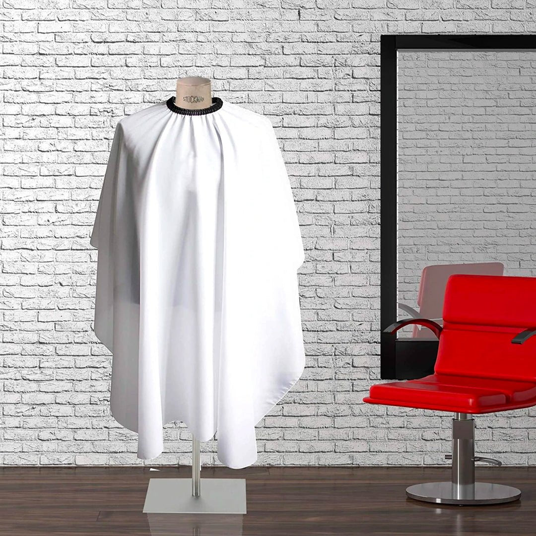Mariani Waterproof Plain Nylon Barber Cape White | Dayjour